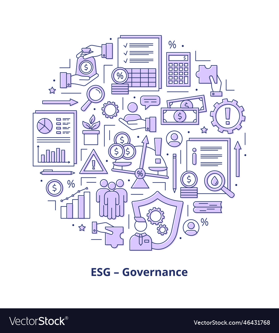 Esg governance concepts icons set placed Vector Image