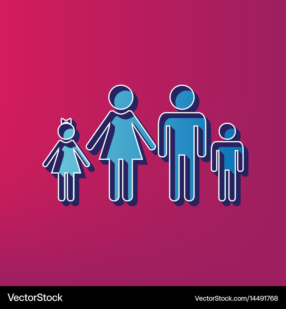 Family sign blue 3d printed Royalty Free Vector Image