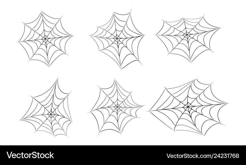 Halloween spider web cobweb symbol icon set Vector Image