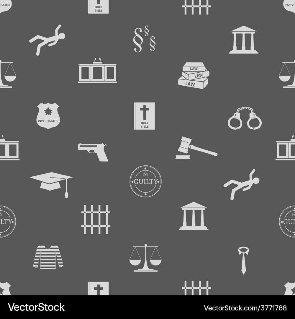 Justice and law icons seamless pattern eps10 Vector Image