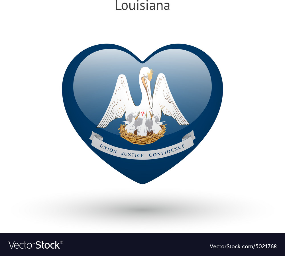 Love Louisiana state symbol Heart flag icon Vector Image