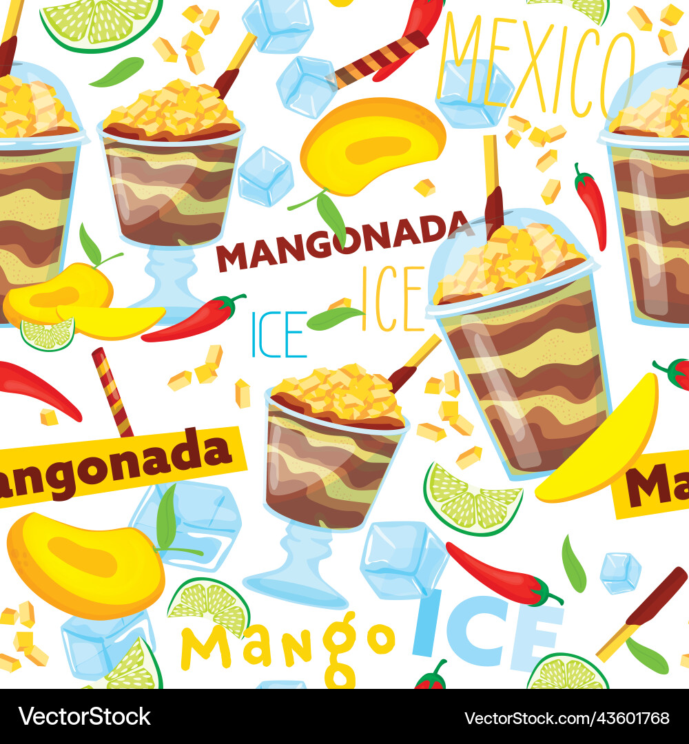 Mangonada delicious mexican mango slushie Vector Image