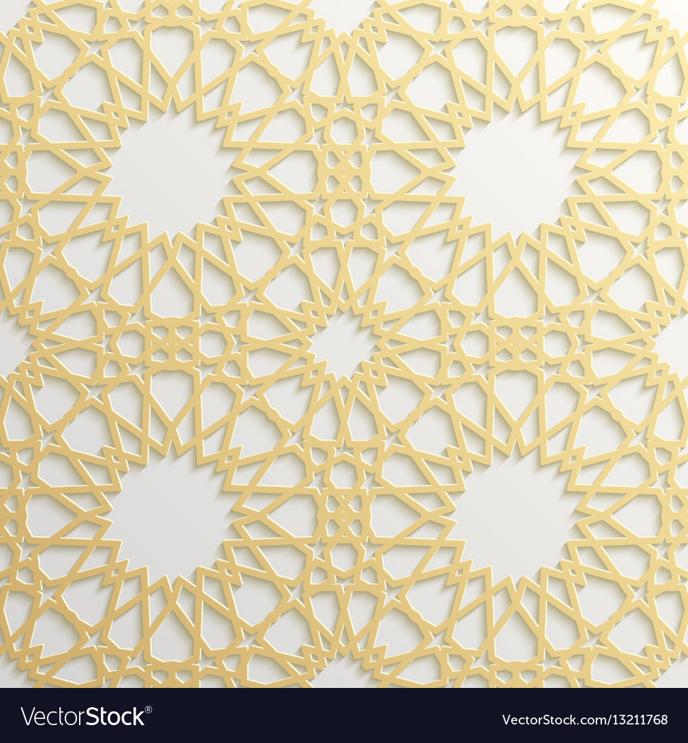 Seamless islamic pattern 3d traditional arabic Vector Image