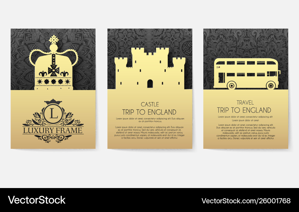 Set england country ornament Royalty Free Vector Image