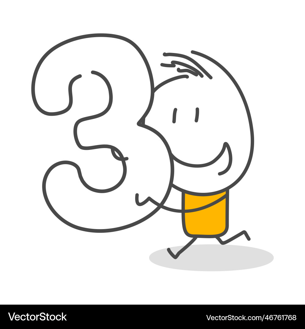 Stick figures numbers hand drawn doodle line art Vector Image