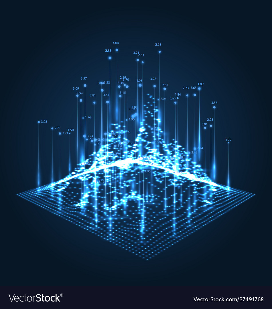 Wireframe landscape pattern big data geometric Vector Image