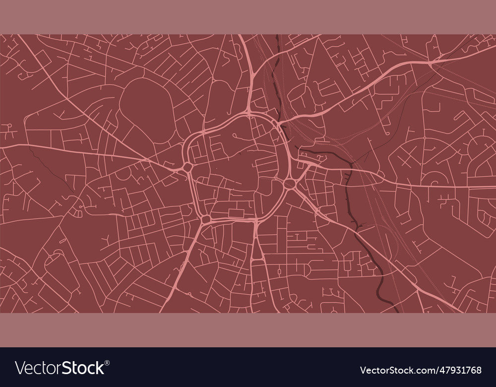 Wolverhampton map red poster Royalty Free Vector Image