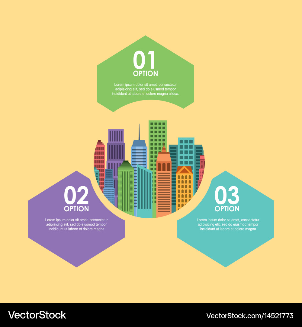 Buildings infographic city presentation Royalty Free Vector