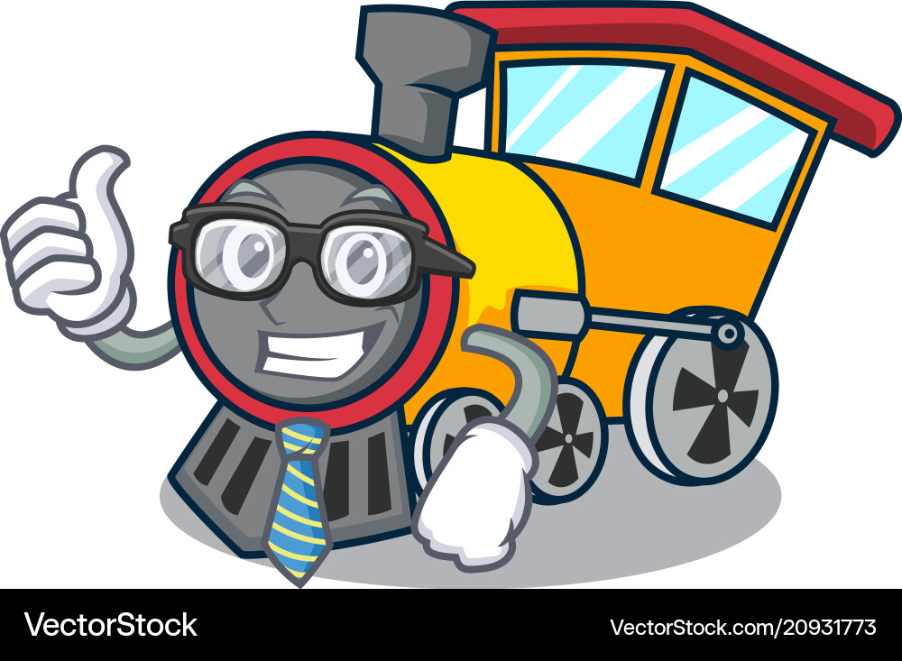 Businessman train character cartoon style Vector Image