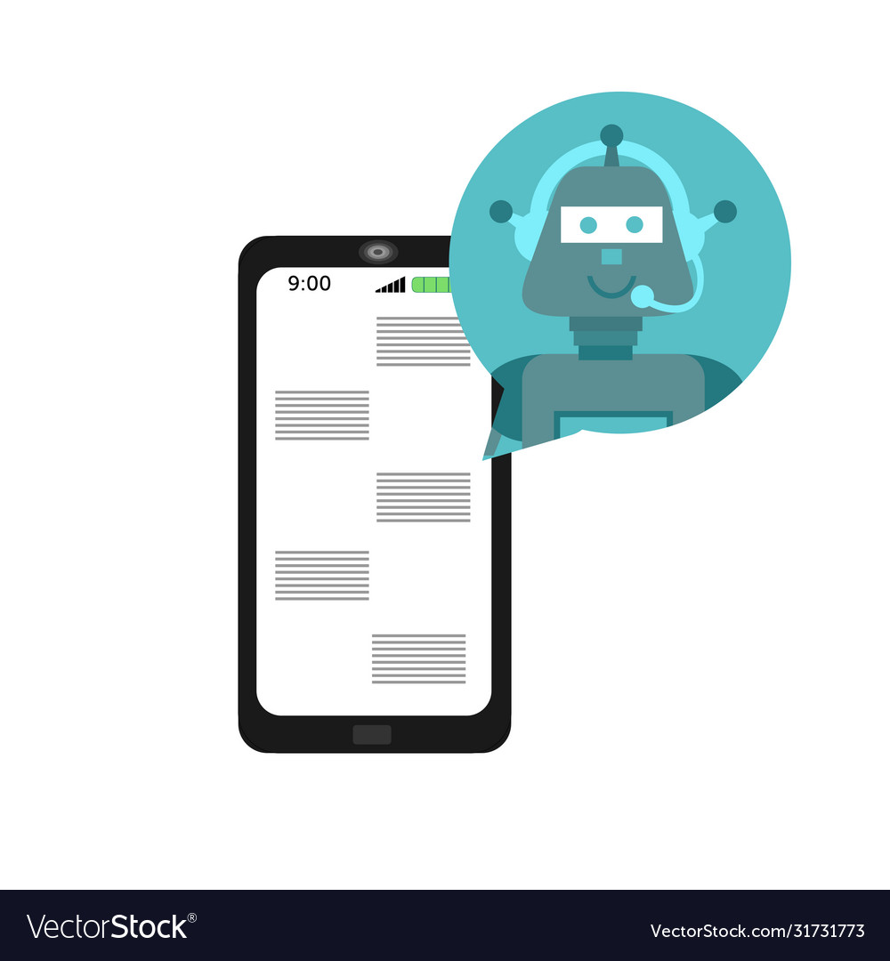 Chatbot concept chatting with robot Royalty Free Vector