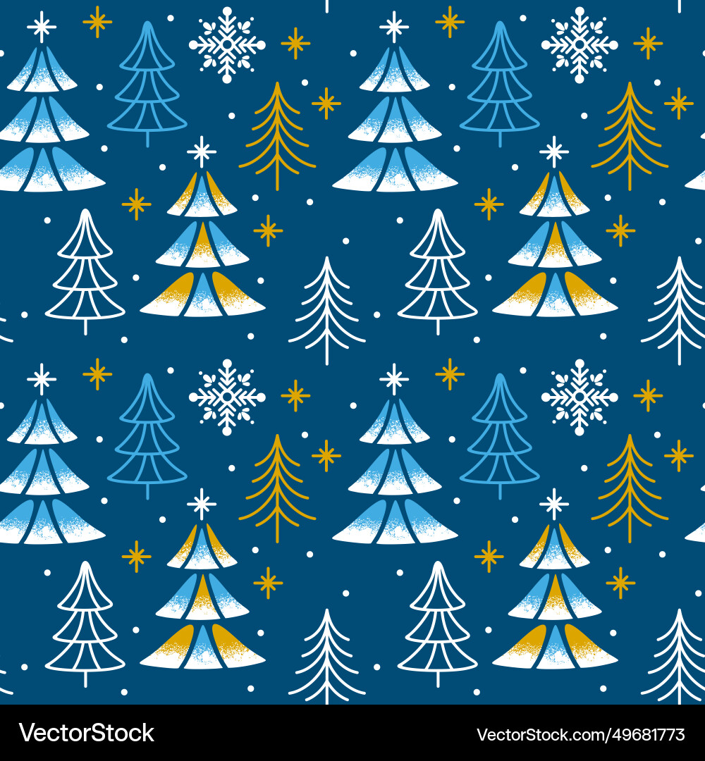 Christmas tree on the blue background Royalty Free Vector