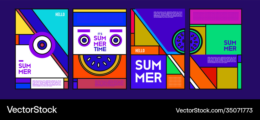 Colorful geometric summer background 2021 Vector Image