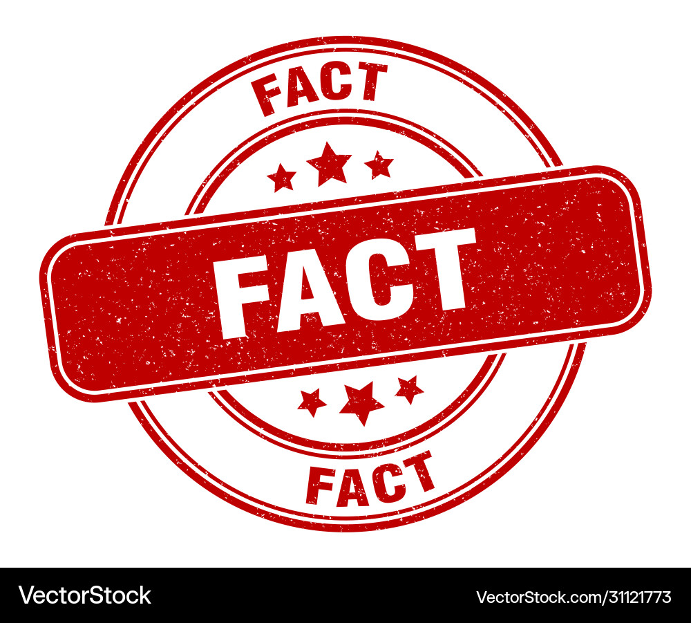 Fact stamp label round grunge sign Royalty Free Vector Image