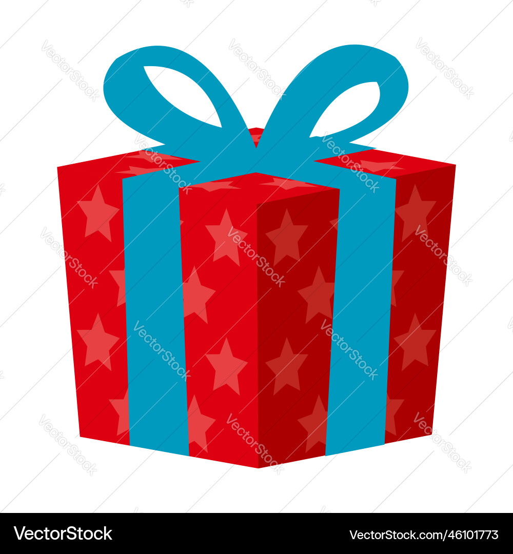 Gift box present box flat Royalty Free Vector Image