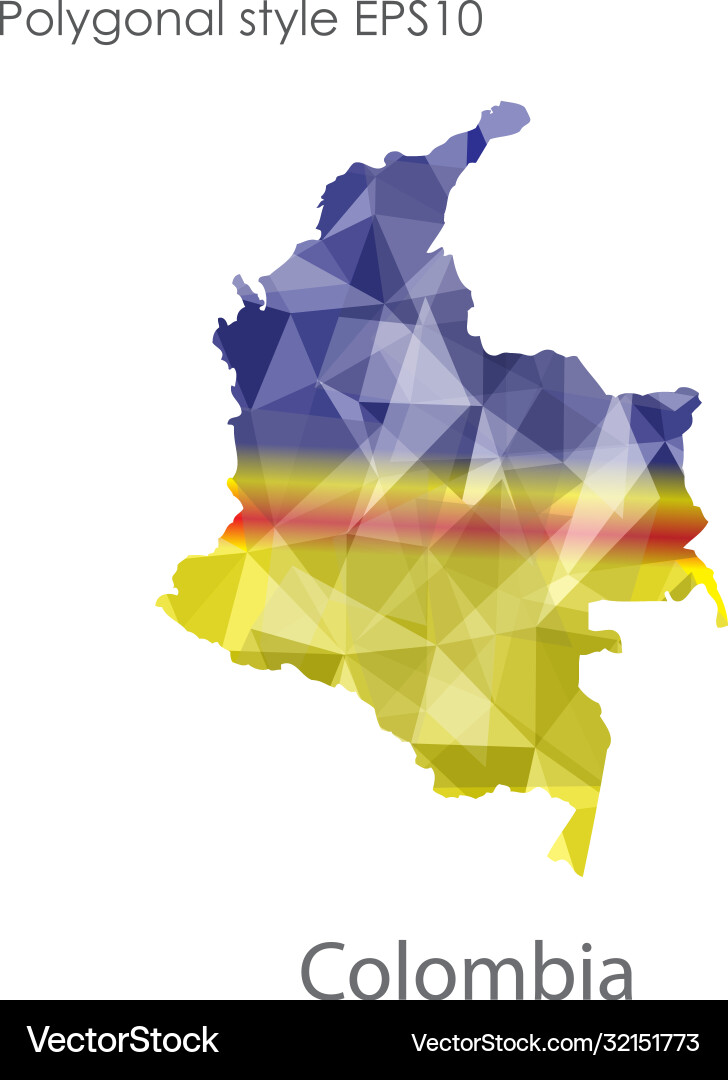 Isolated icon colombia map polygonal geometric Vector Image