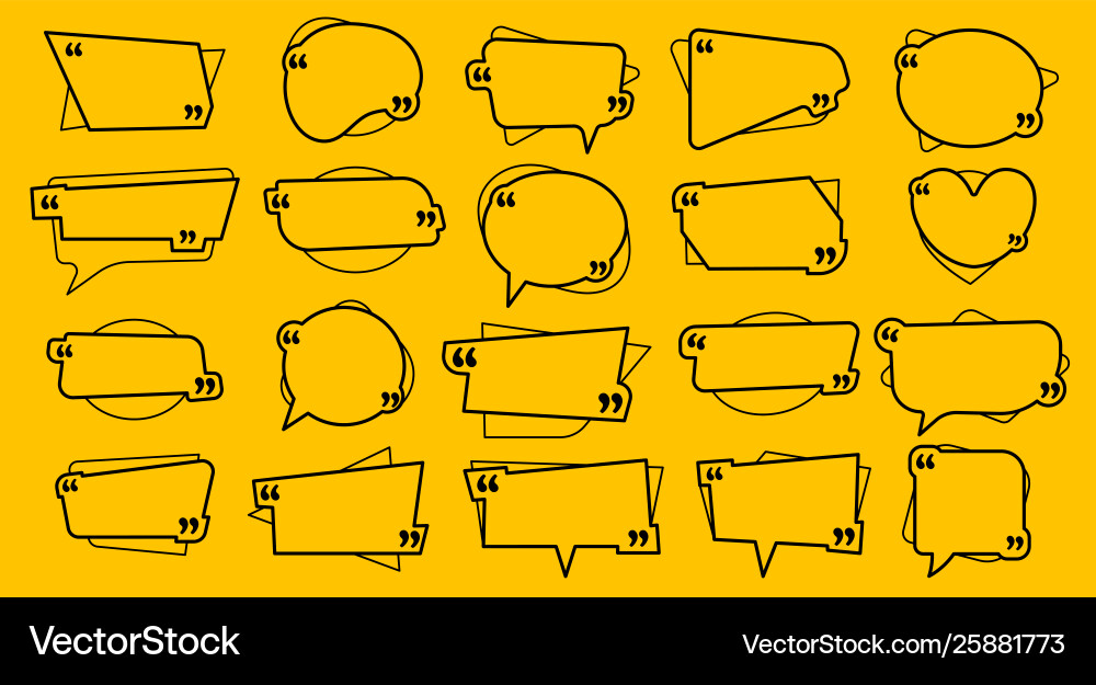 Mention remark frames quote in quotes remarks Vector Image
