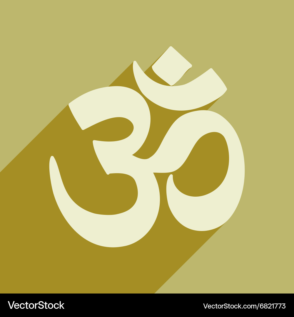 Modern flat icon with long shadow indian om sign Vector Image