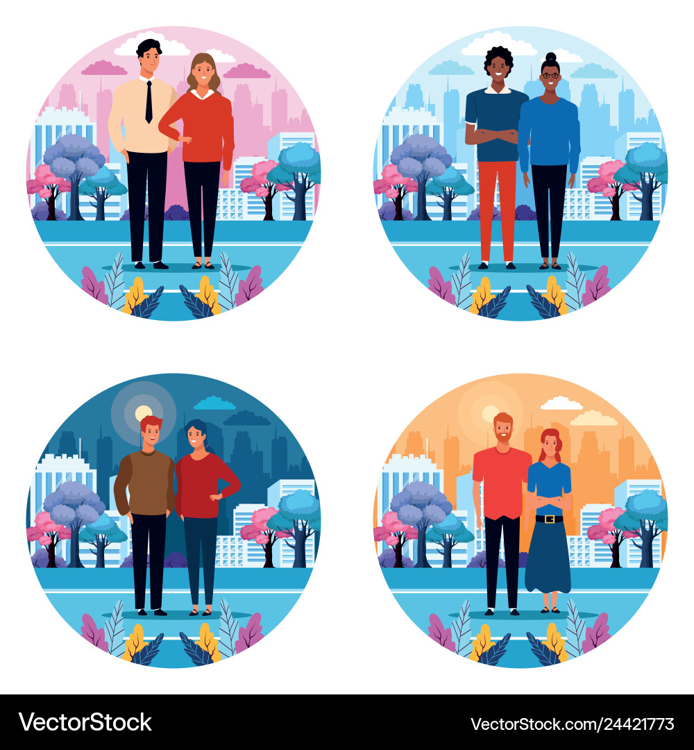 People in the city Royalty Free Vector Image - VectorStock