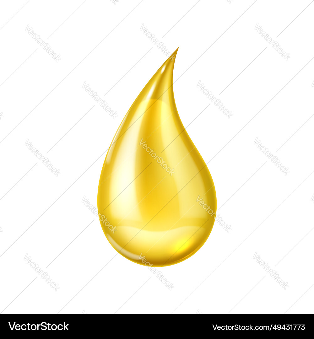 Realistic natural olive oil syrup falling drop Vector Image