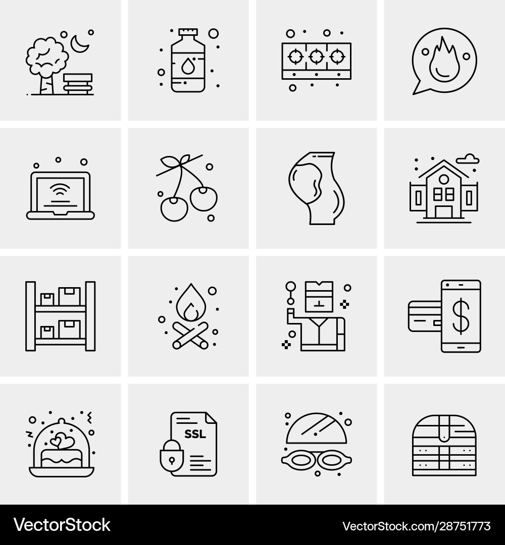 Set 16 universal icons business Royalty Free Vector Image