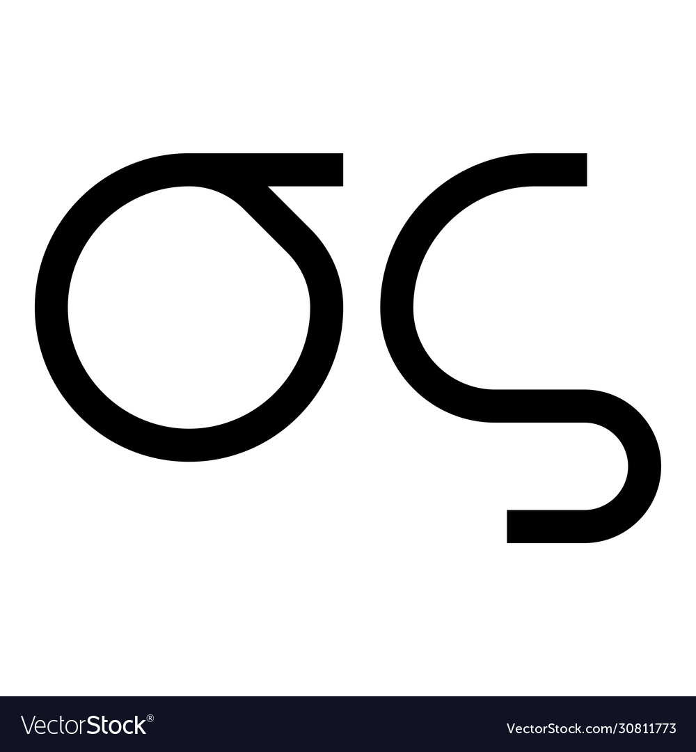 Sigma Greek Symbol Small Letter Lowercase Font Vector Image