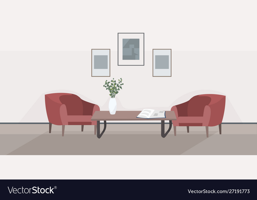 Stylish home modern living room interior empty Vector Image