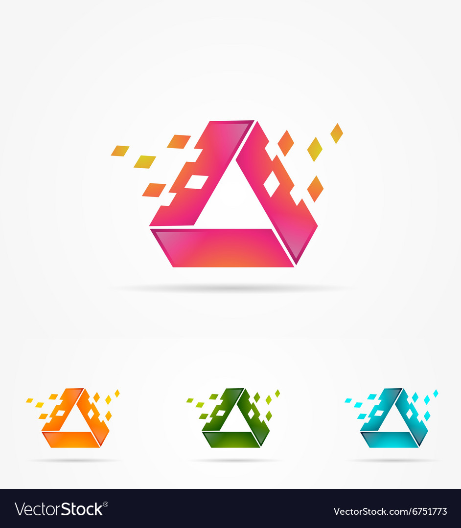 Technology rectangle logo Royalty Free Vector Image