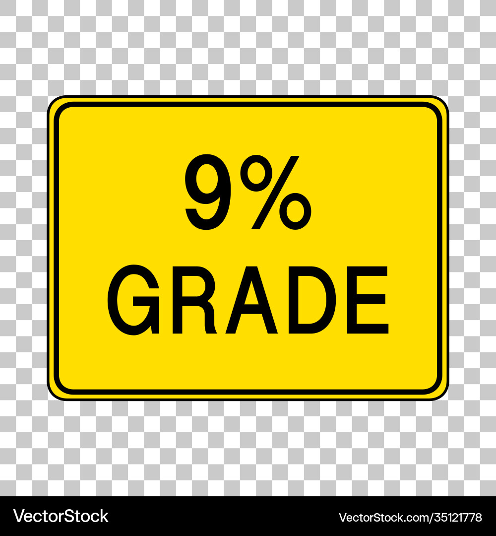 9 grade sign isolated on transparent background Vector Image
