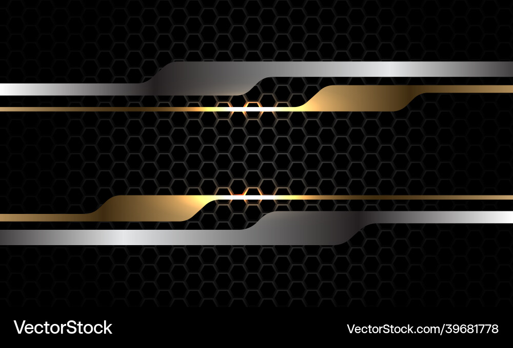 Abstract gold silver geometric line banner Vector Image