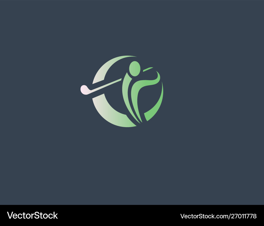 Abstract gradient man golf logo icon for company Vector Image