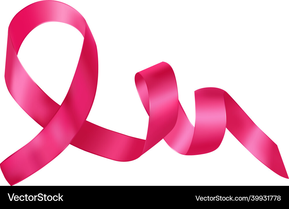 Cancer ribbon realistic composition Royalty Free Vector
