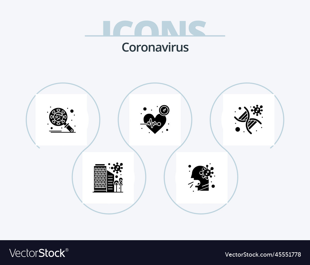 Coronavirus glyph icon pack 5 icon design dna Vector Image