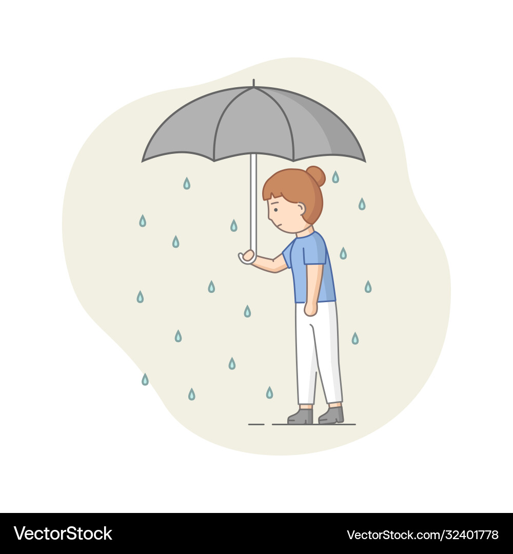Depression concept female character suffers from Vector Image