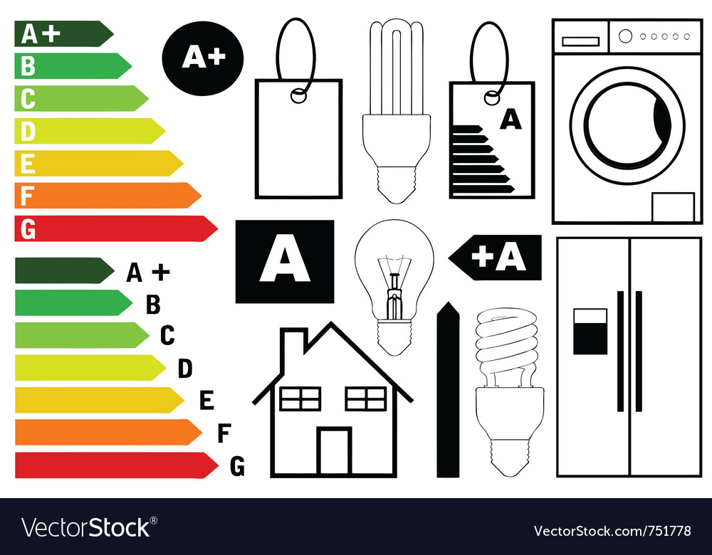 Energy efficiency elements Royalty Free Vector Image