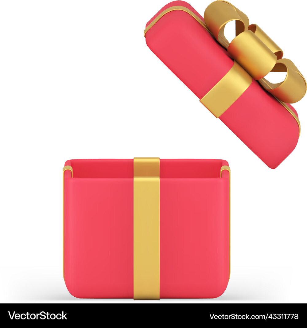 Festive present red gift box with open cap sale Vector Image