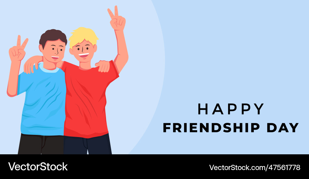 Flat design friendship day horizontal banner Vector Image