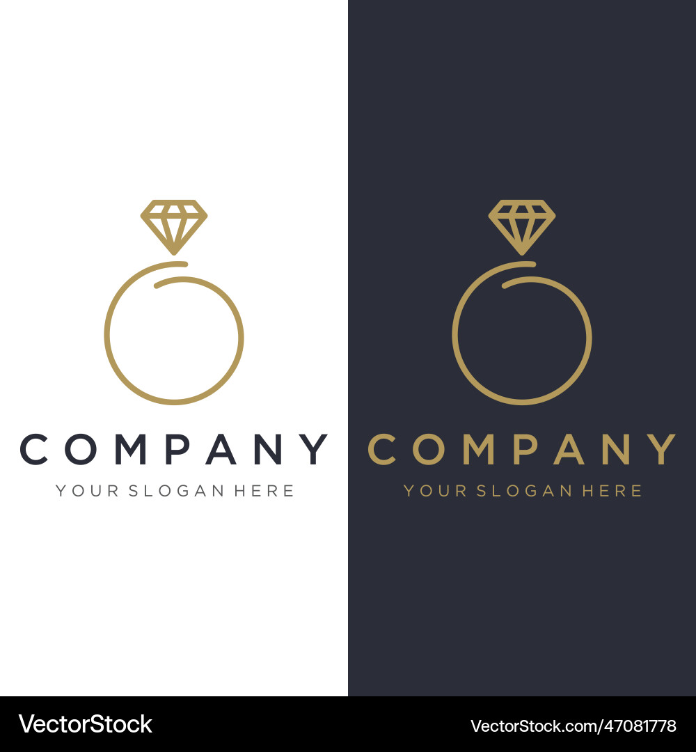 Jewelry ring abstract logo template design Vector Image