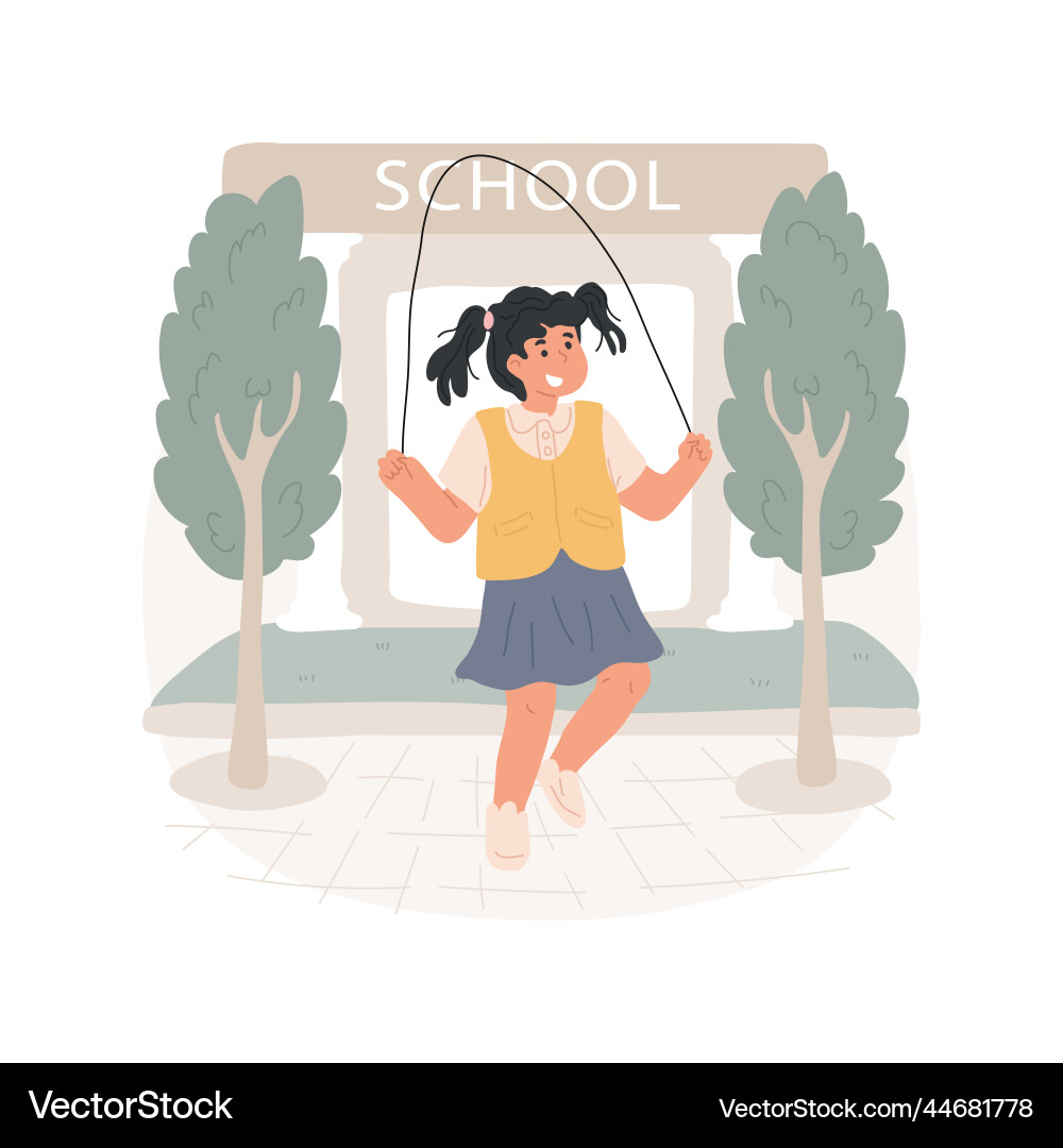 Jump rope isolated cartoon Royalty Free Vector Image