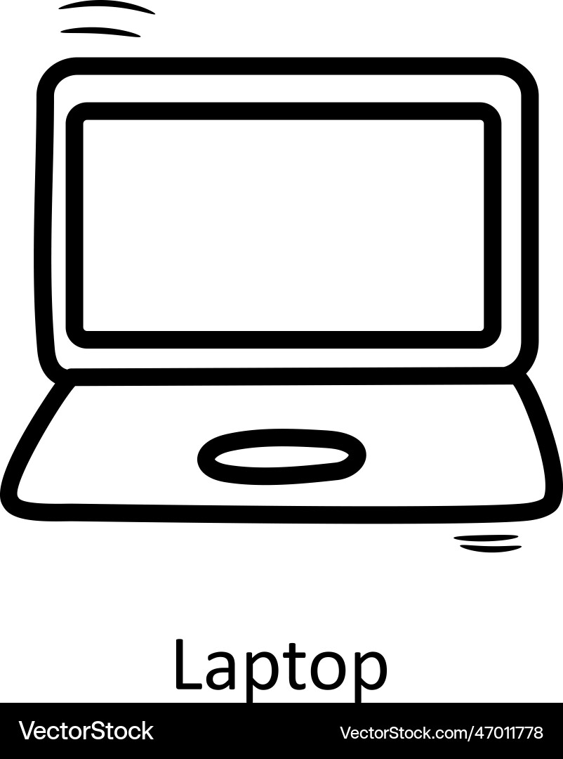 Laptop outline icon design en Royalty Free Vector Image