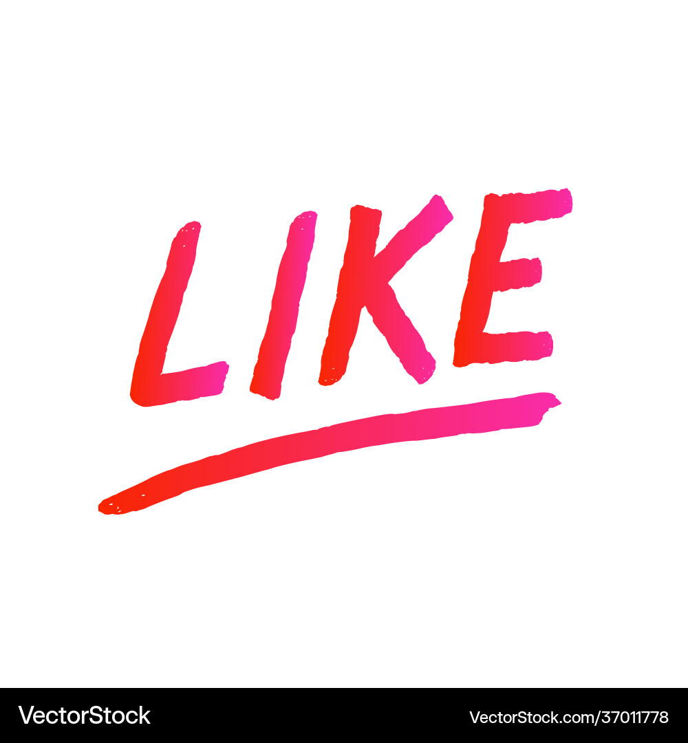 Like - hand written brush lettering Royalty Free Vector