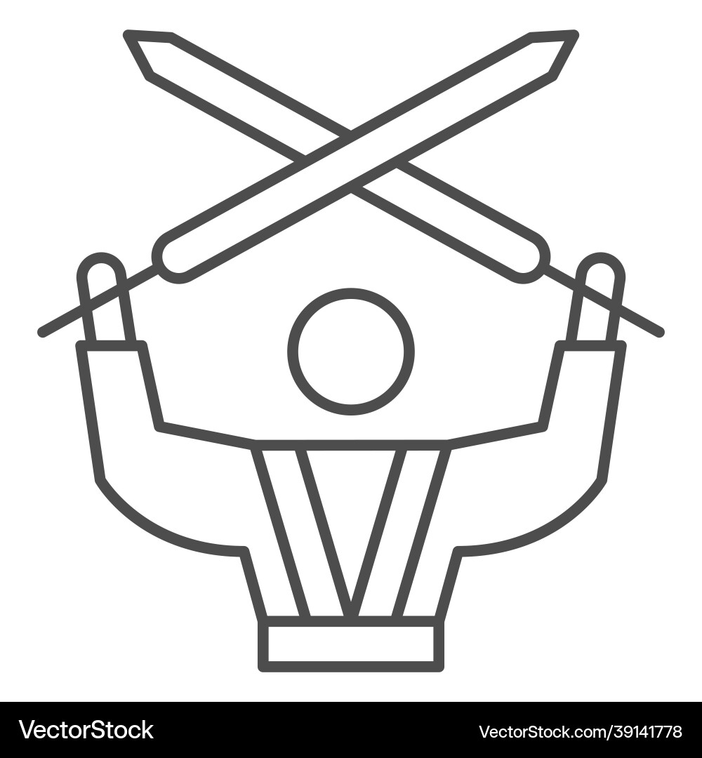 Luke skywalker with swords thin line icon star Vector Image