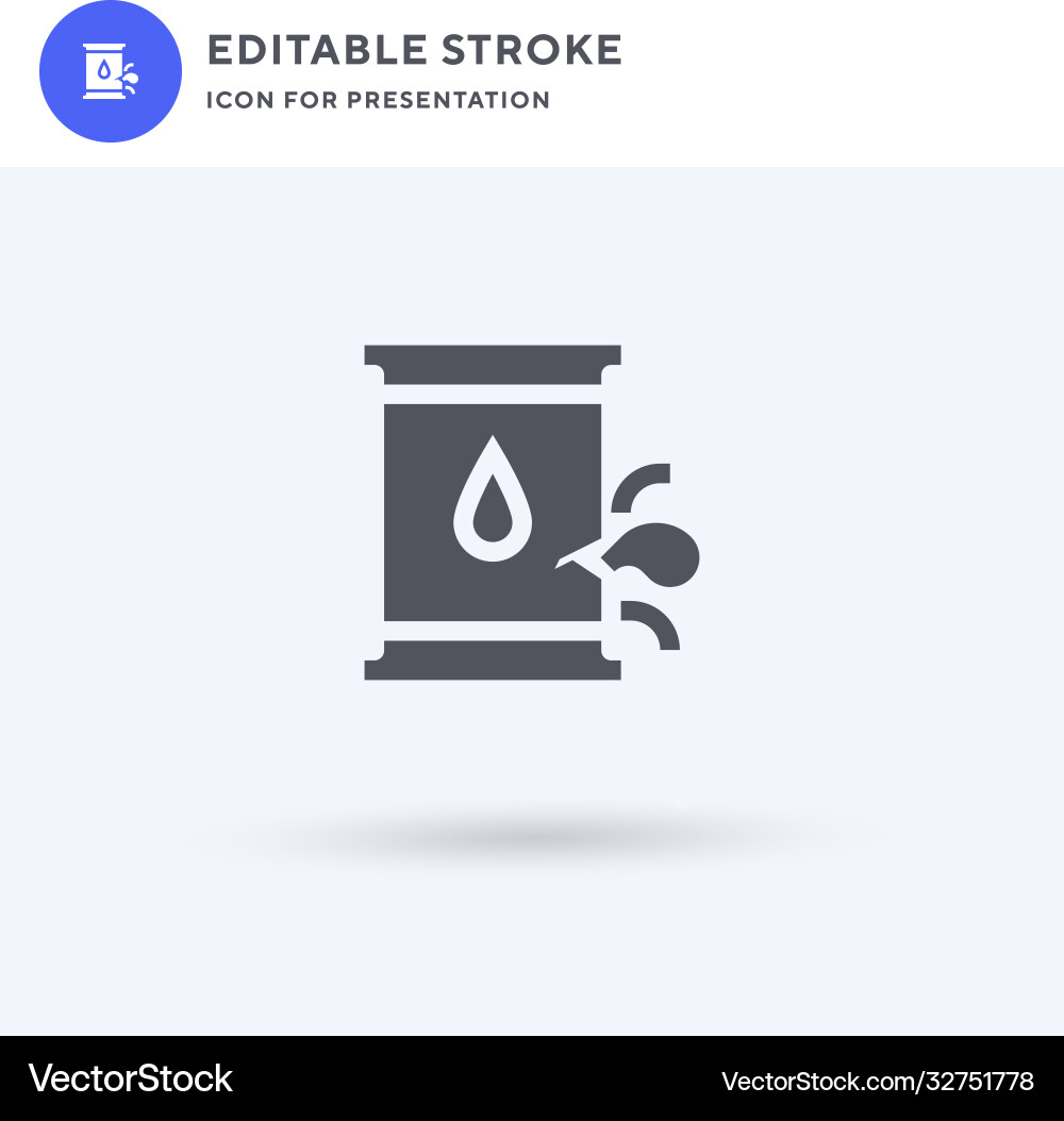 Oil icon filled flat sign solid pictograph Vector Image