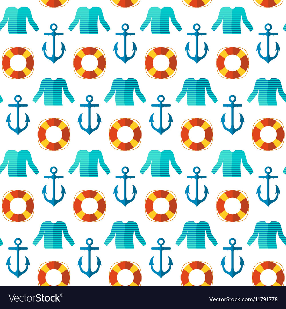 Seamless patterns nautical elements Royalty Free Vector