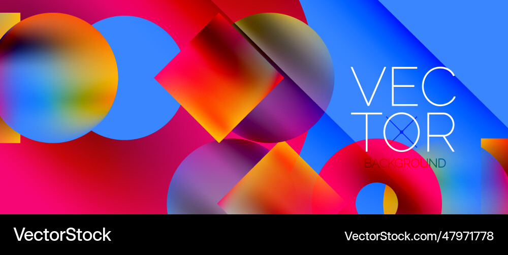 Squares and circles design fluid color gradients Vector Image