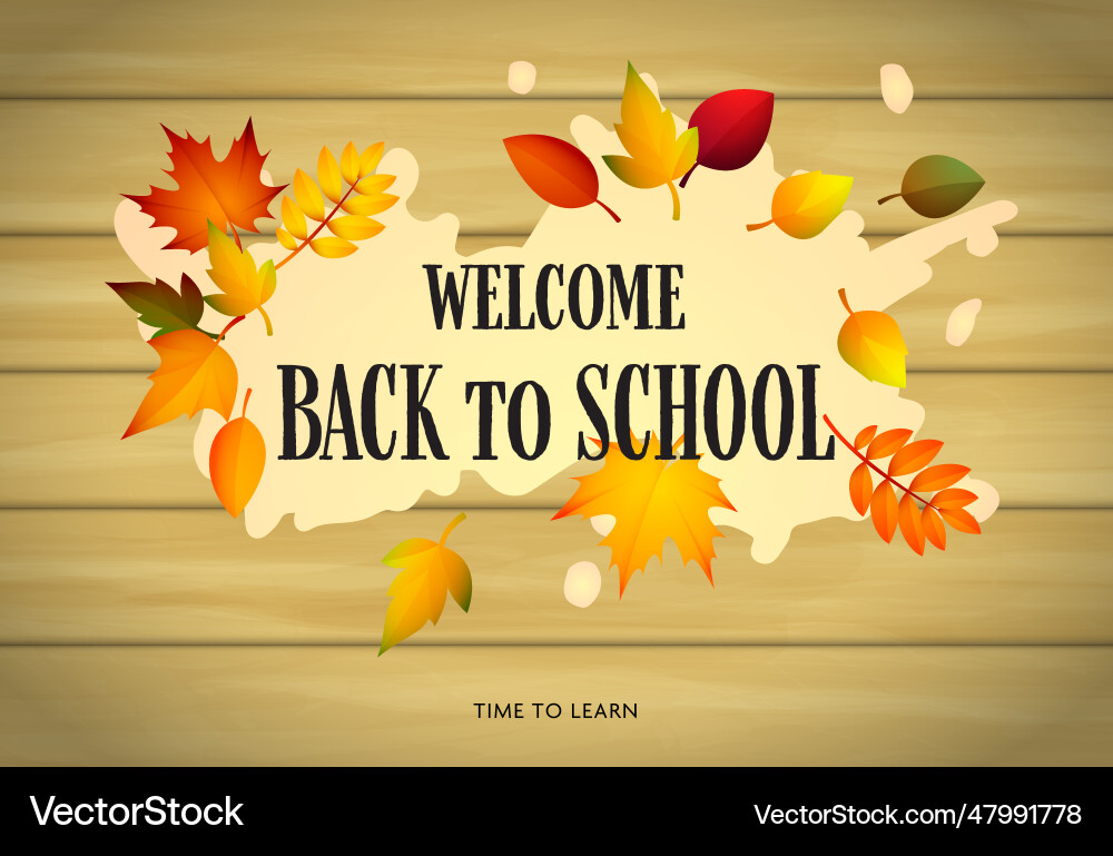 Welcome back to school time to learn lettering Vector Image