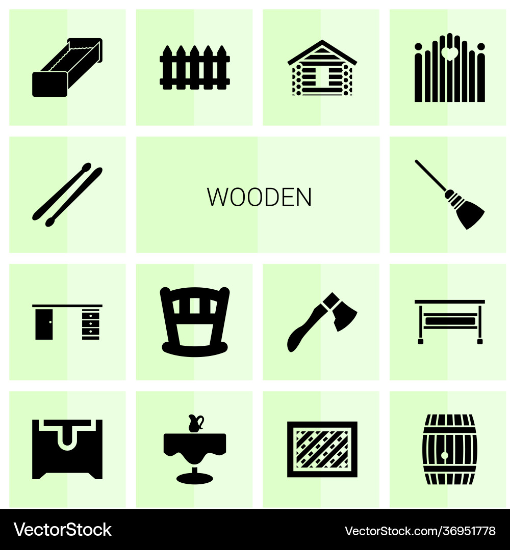 Wooden icons Royalty Free Vector Image - VectorStock