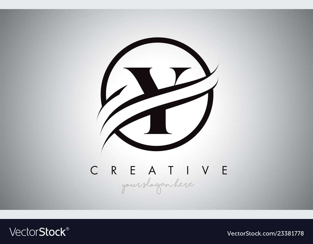 Y letter logo design with circle swoosh border Vector Image Y letter logo design with circle swoosh border Vector Image
