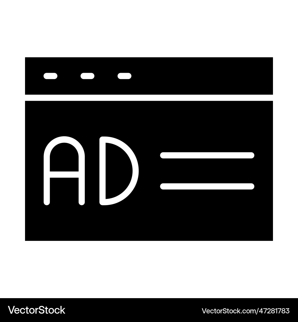 Advertising glyph icon for personal Royalty Free Vector