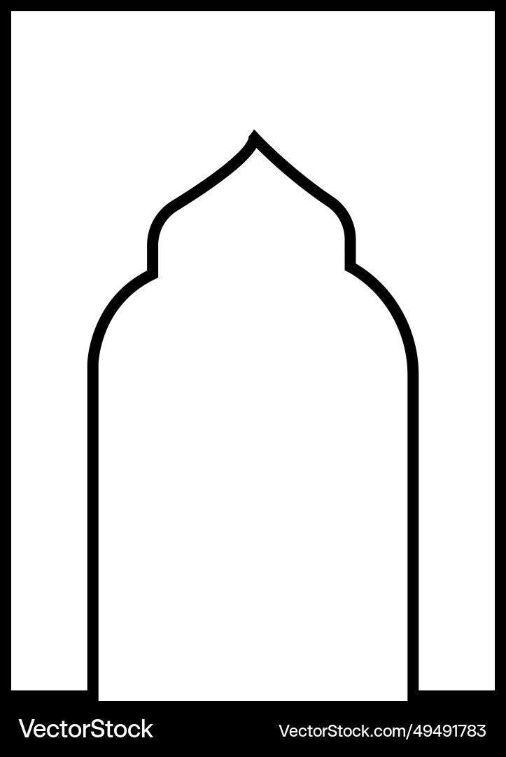 Arabic arch window and doors icon traditional Vector Image