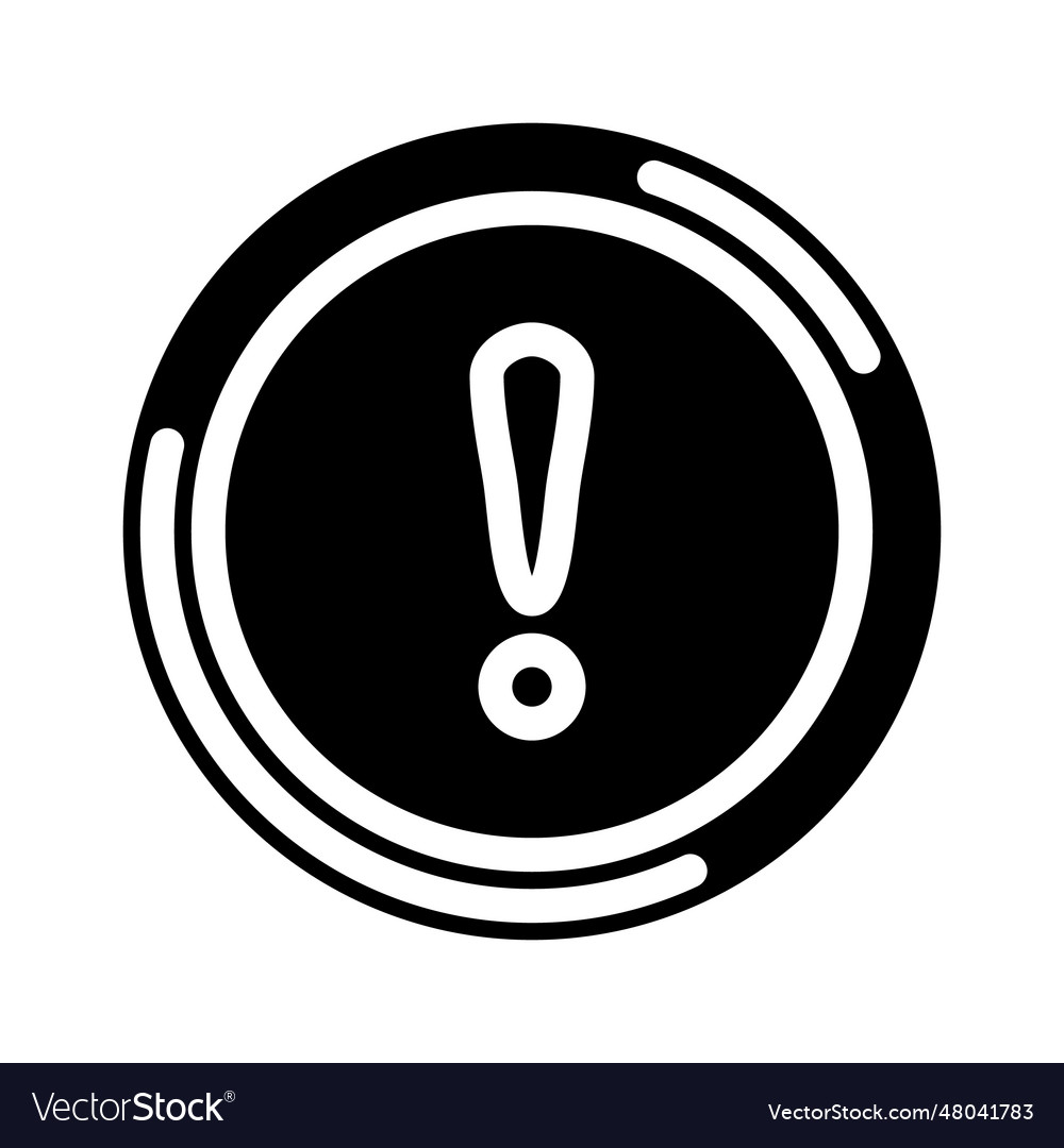 Attention icon alert glyph Royalty Free Vector Image